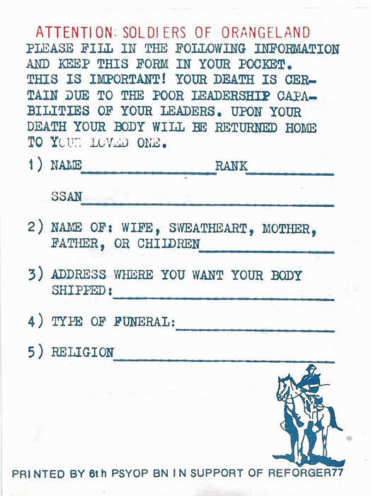 PSYOP Traing Leaflets