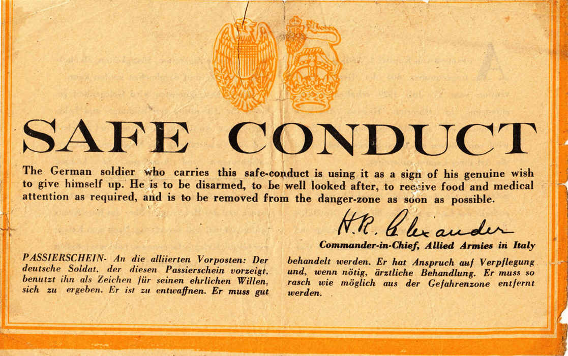 Standard Allied Safe Conduct Passes of WWII